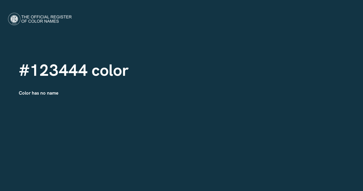 Color #123444 - The Official Register of Color Names
