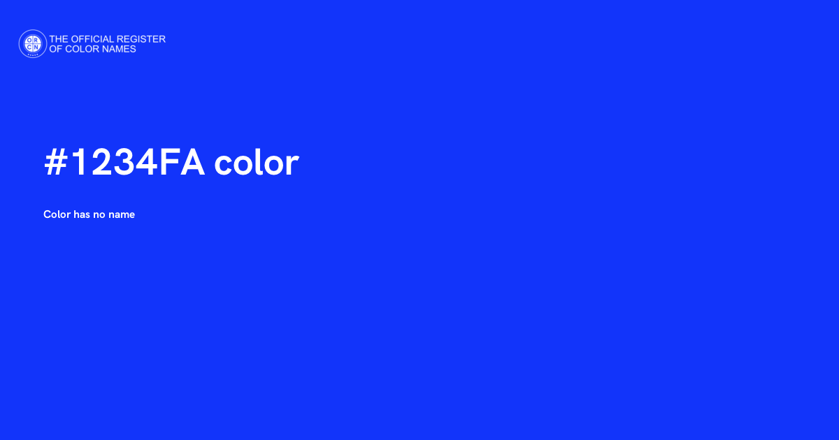 Color #1234FA - The Official Register of Color Names