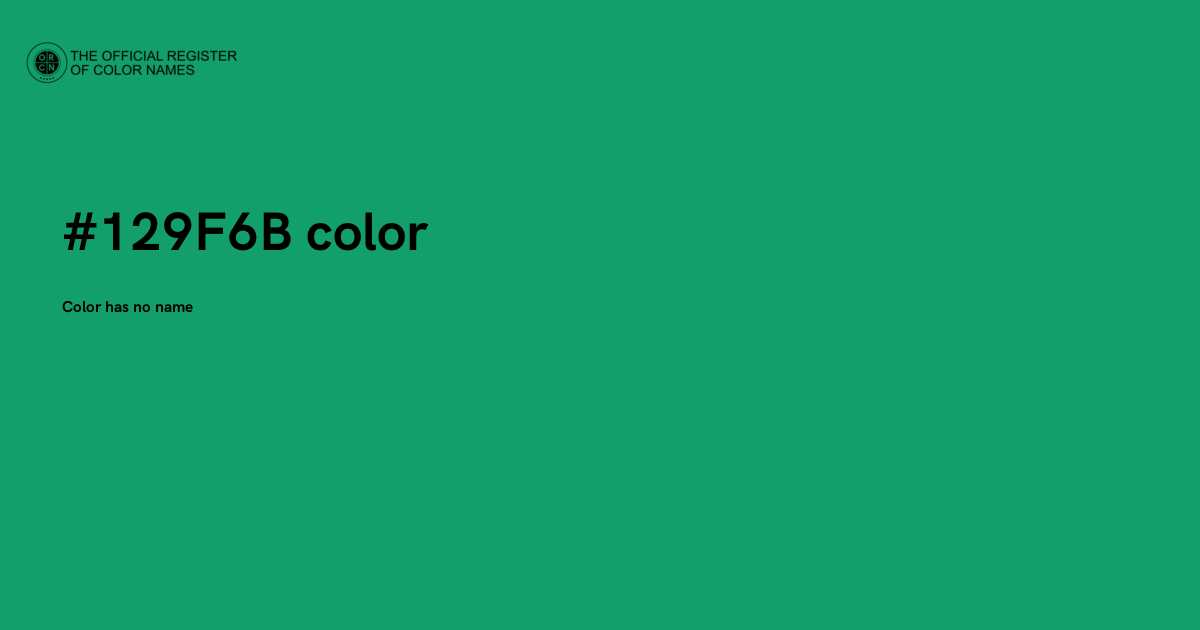 Color #129F6B - The Official Register of Color Names