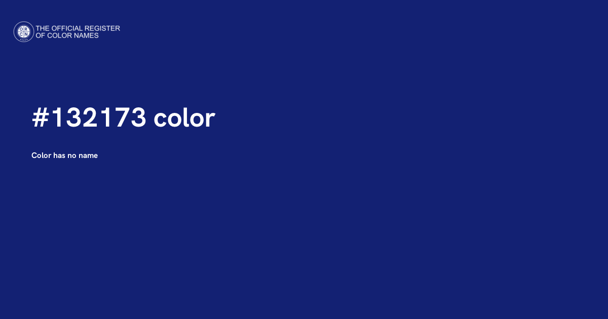 Color #132173 - The Official Register of Color Names