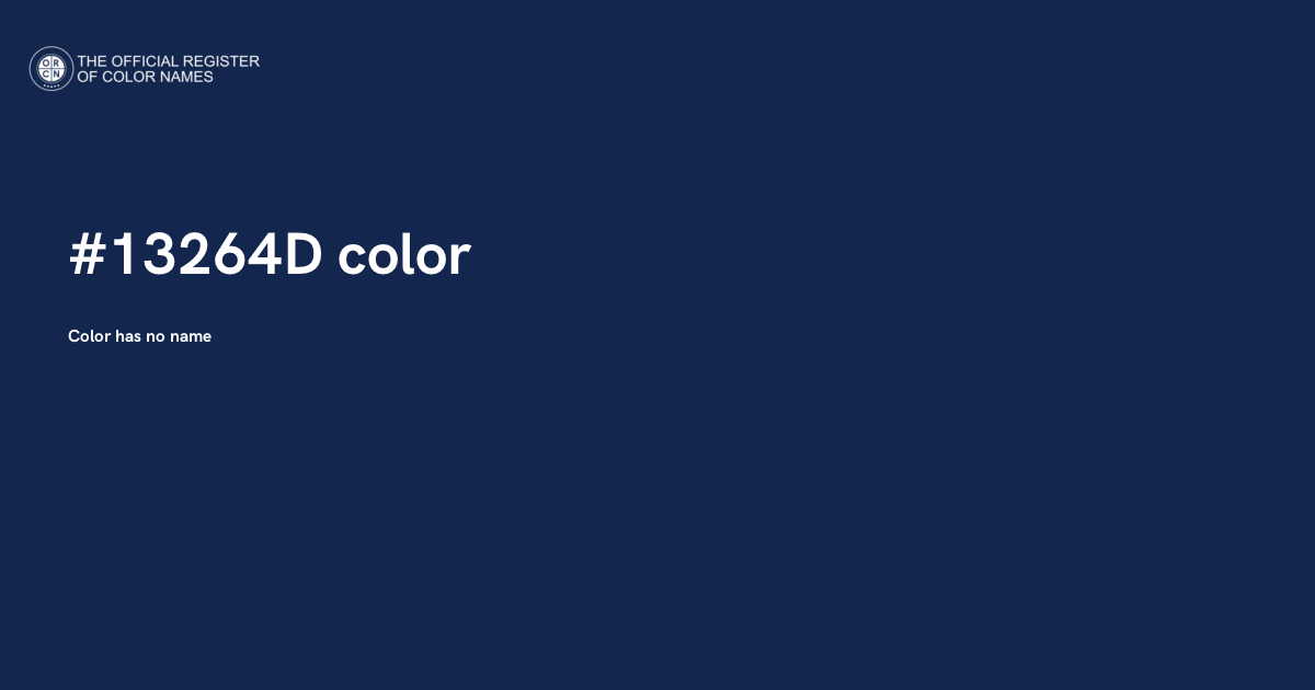 Blue Zodiac color - #13264D - The Official Register of Color Names