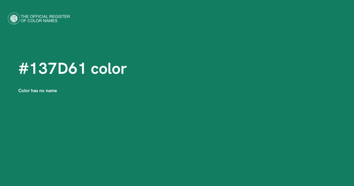 Color #137D61 - The Official Register of Color Names