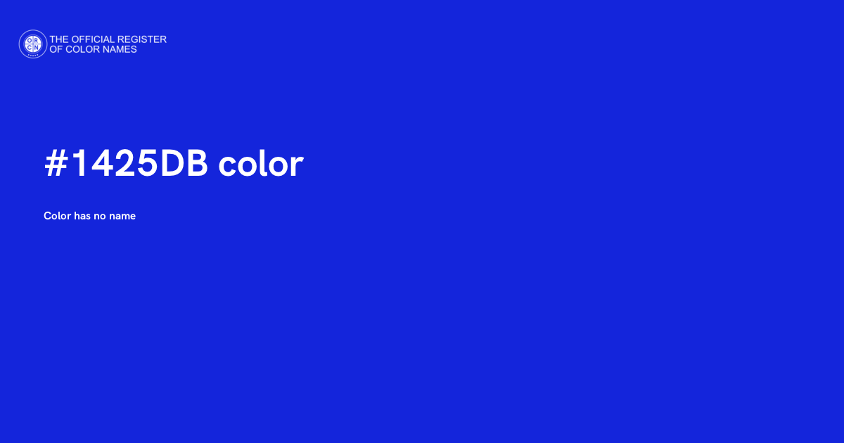 Color #1425DB - The Official Register of Color Names