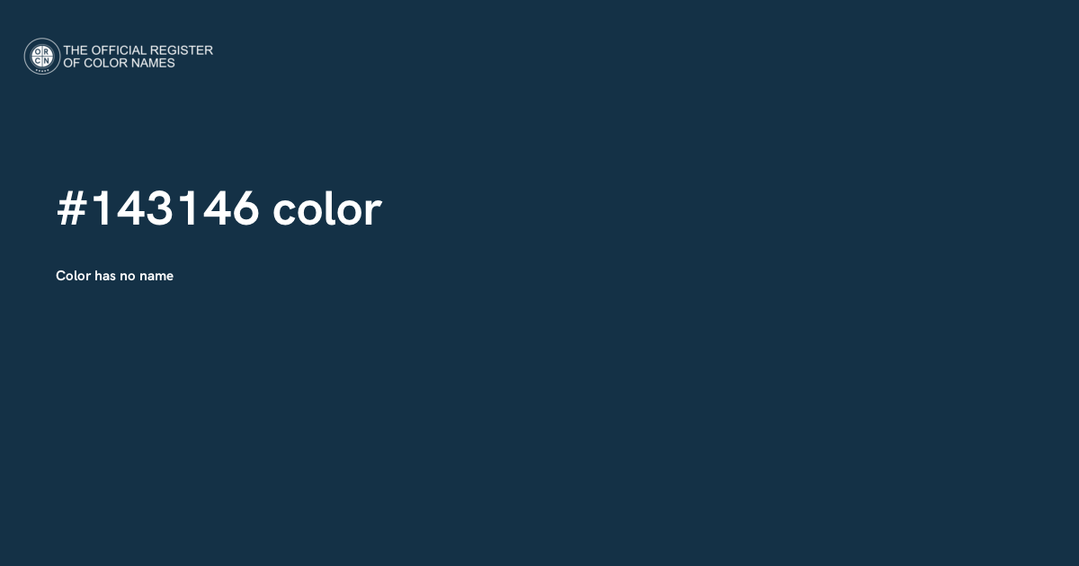 Color #143146 - The Official Register of Color Names