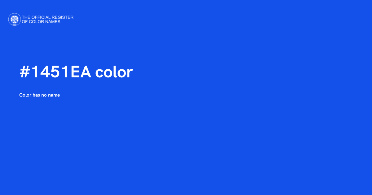 Color #1451EA - The Official Register of Color Names