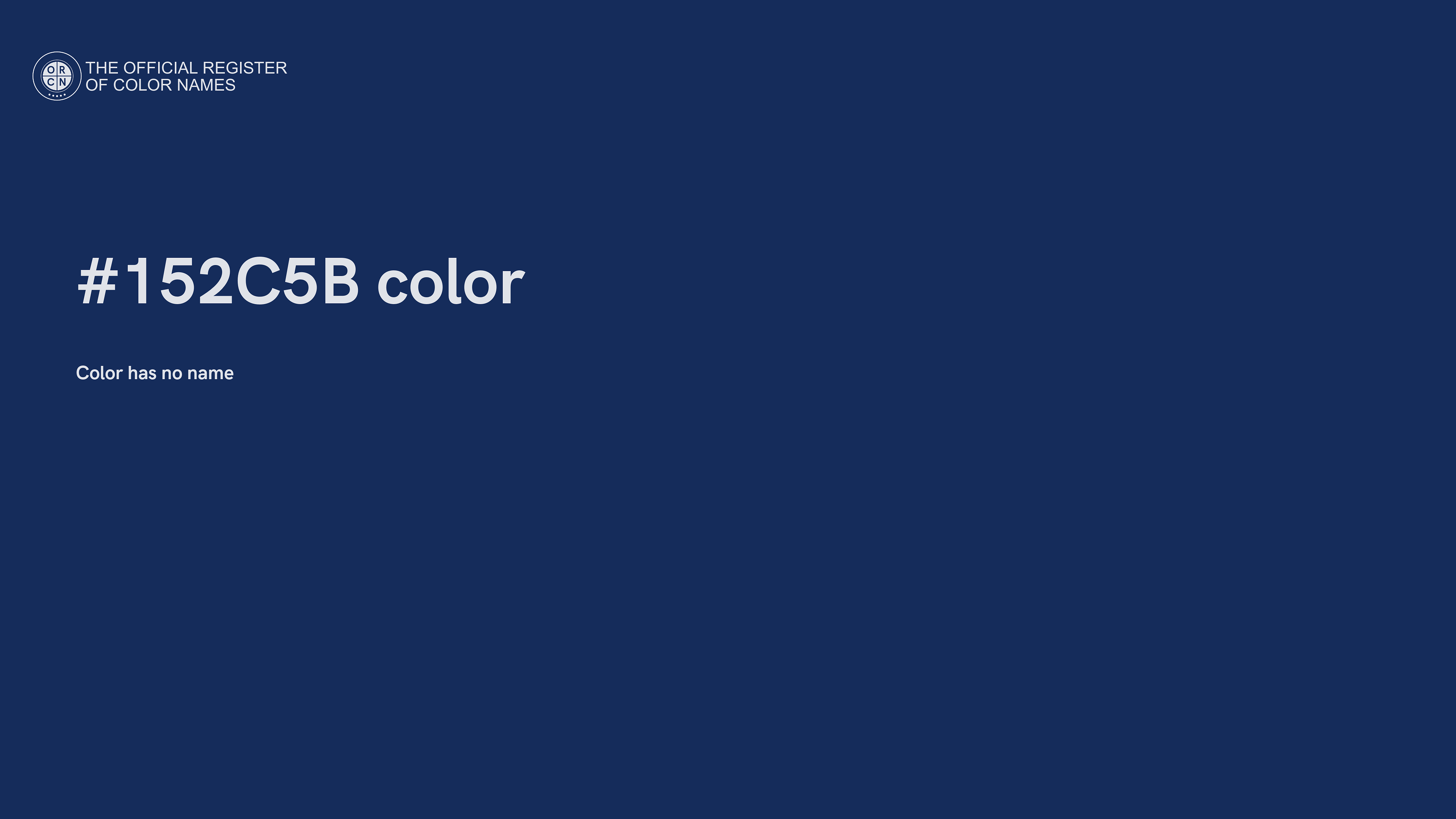 Color #152C5B - The Official Register of Color Names