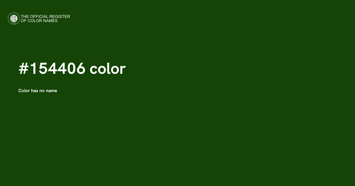 Forrest Green color - #154406 - The Official Register of Color Names