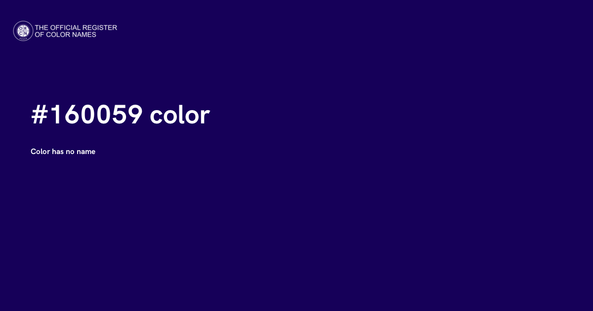 Deep Indigo color - #160059 - The Official Register of Color Names