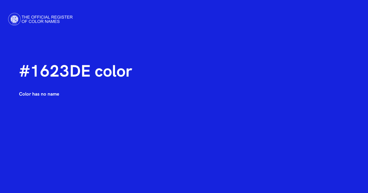 Color #1623DE - The Official Register of Color Names