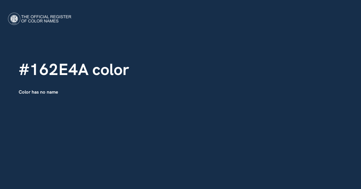 Color #162E4A - The Official Register of Color Names