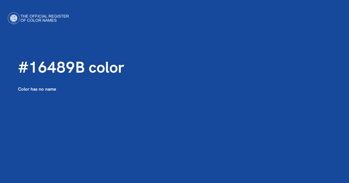 Elvis color - #16489B - The Official Register of Color Names