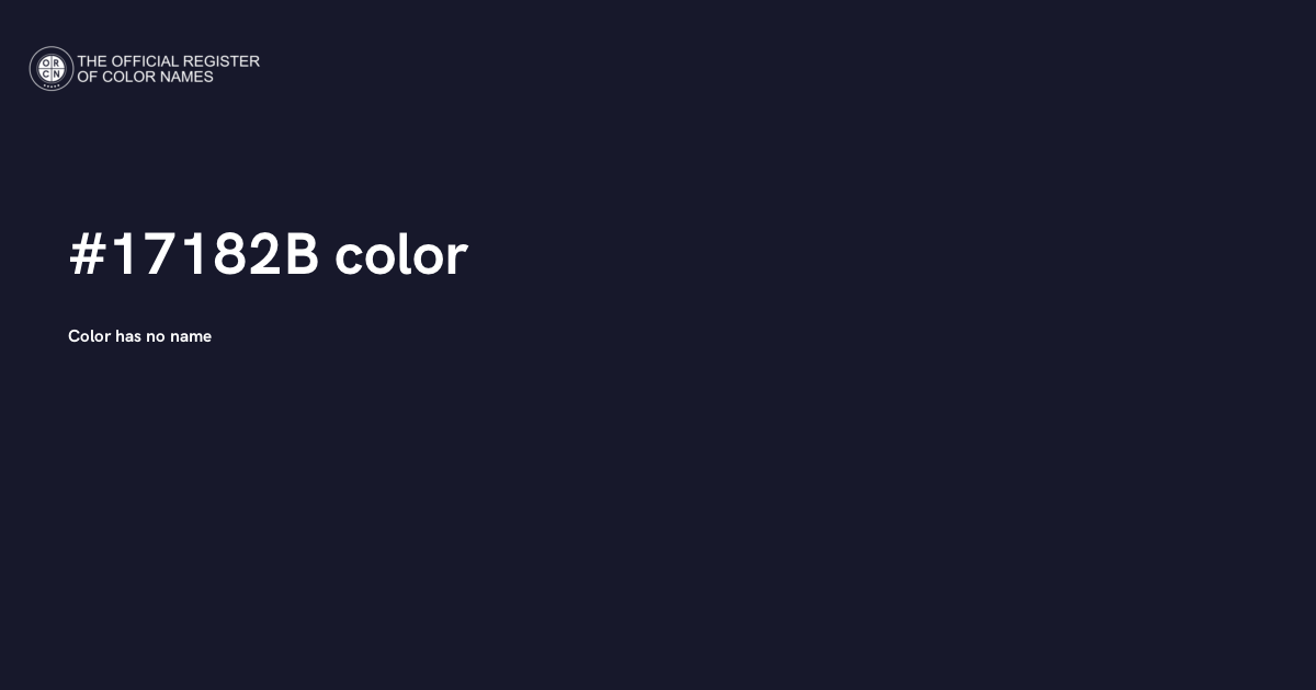 Elderberry color - #17182B - The Official Register of Color Names