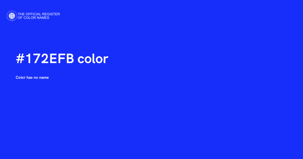 Color #172EFB - The Official Register of Color Names