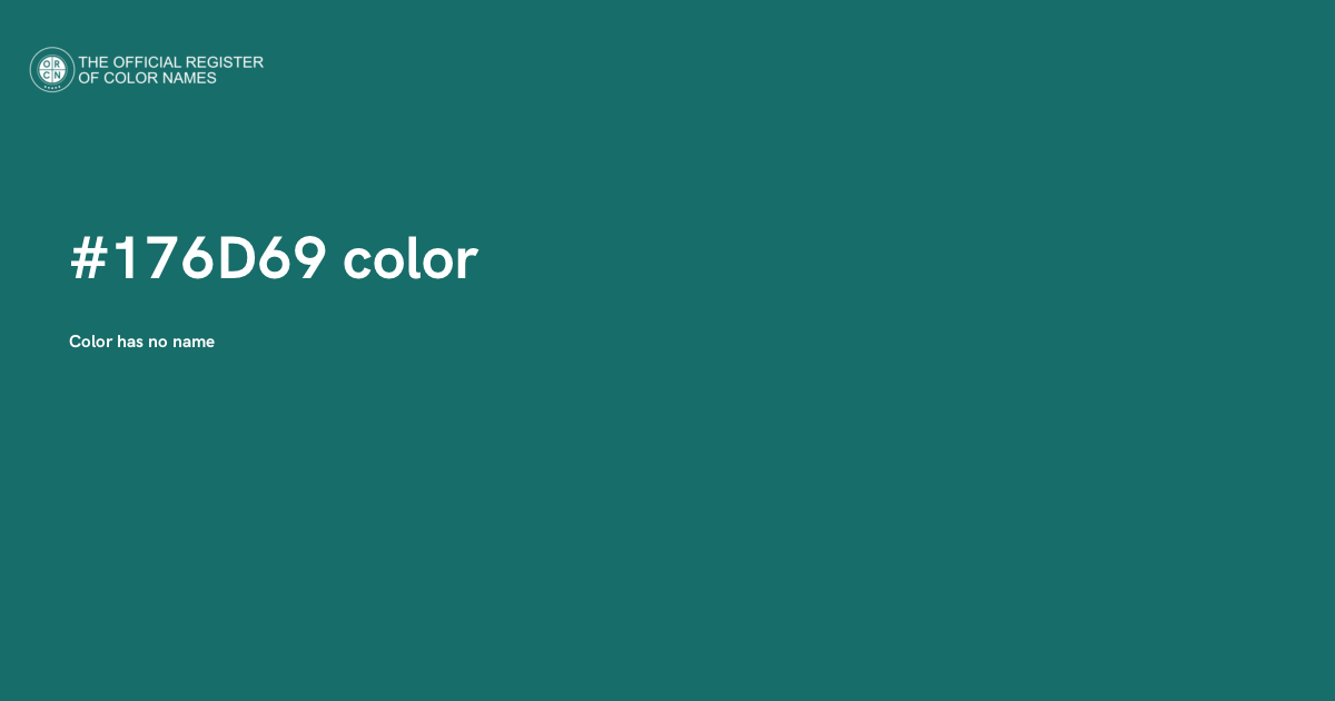 Color #176D69 - The Official Register of Color Names
