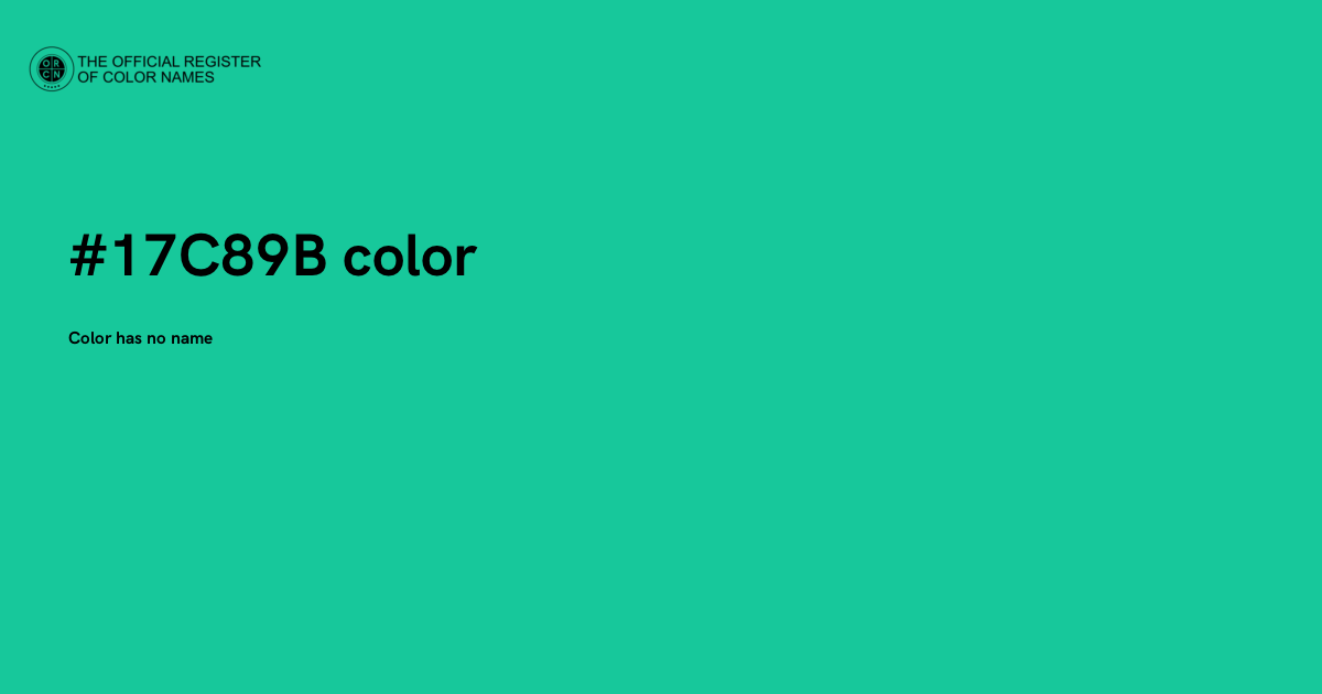 Color #17C89B - The Official Register of Color Names