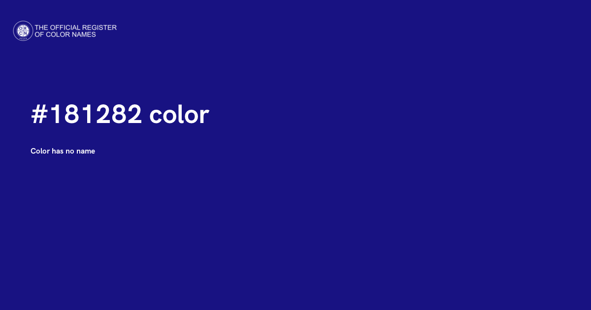 Color #181282 - The Official Register of Color Names