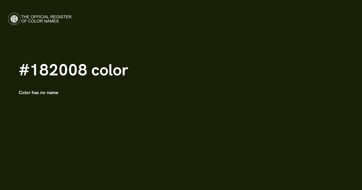 Color #182008 - The Official Register of Color Names