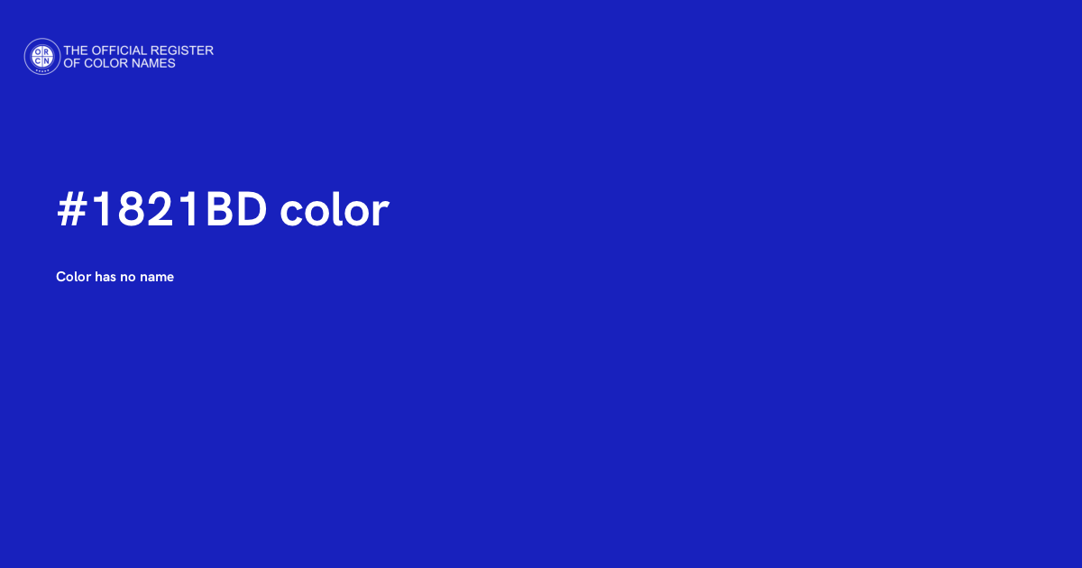 Color #1821BD - The Official Register of Color Names