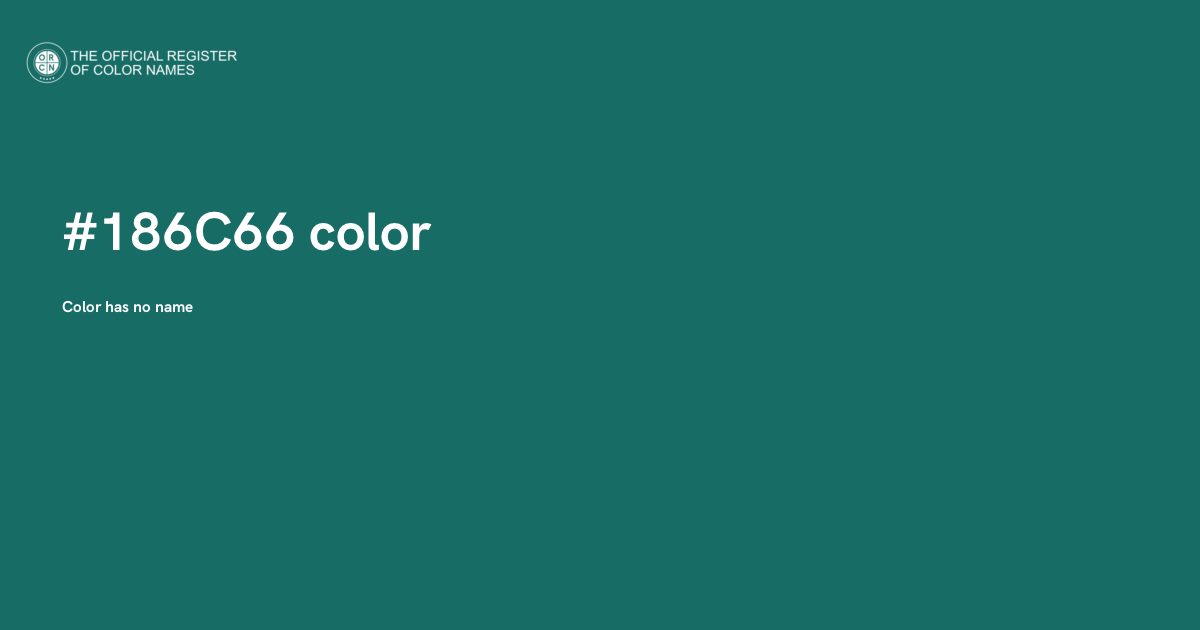 Color #186C66 - The Official Register of Color Names