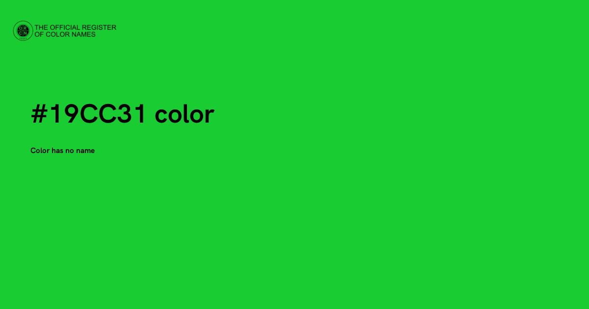 Color #19CC31 - The Official Register of Color Names
