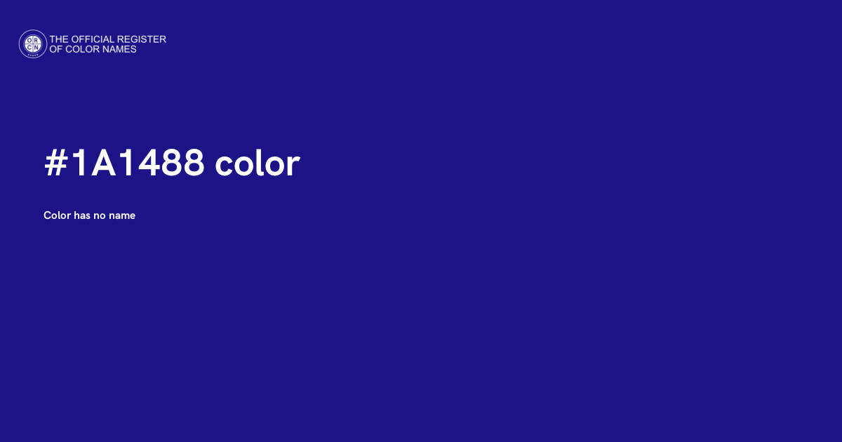 Color #1A1488 - The Official Register of Color Names