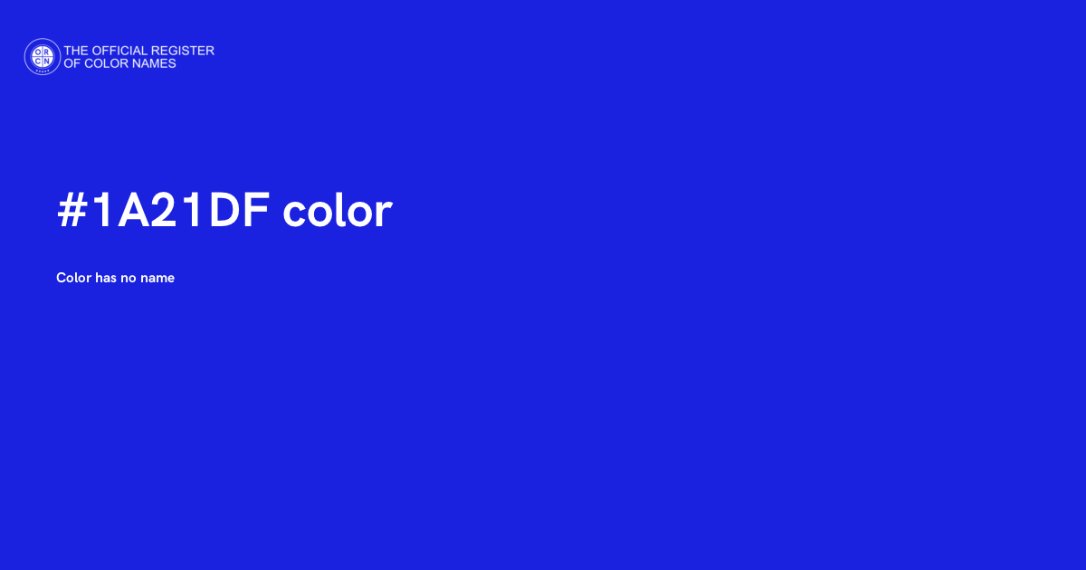 Color #1A21DF - The Official Register of Color Names