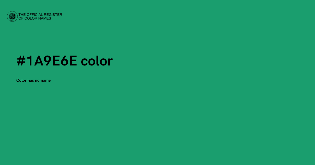 Color #1A9E6E - The Official Register of Color Names