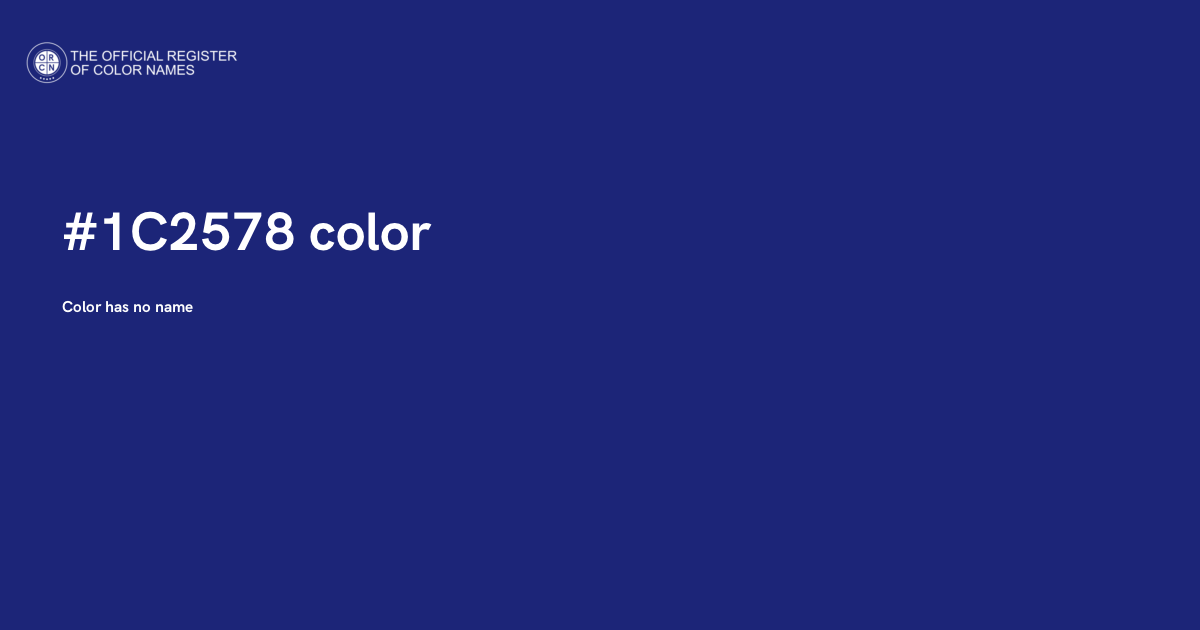 Color #1C2578 - The Official Register of Color Names