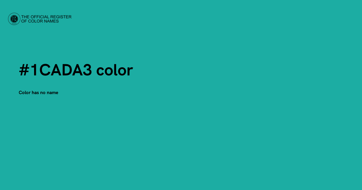Color #1CADA3 - The Official Register of Color Names