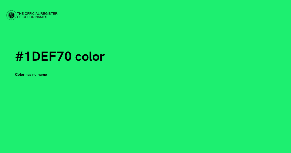 Color #1DEF70 - The Official Register of Color Names