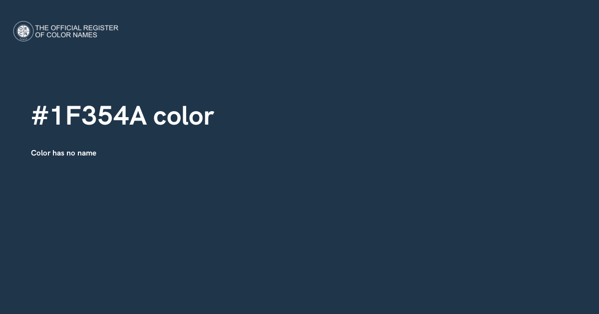 Color #1F354A - The Official Register of Color Names