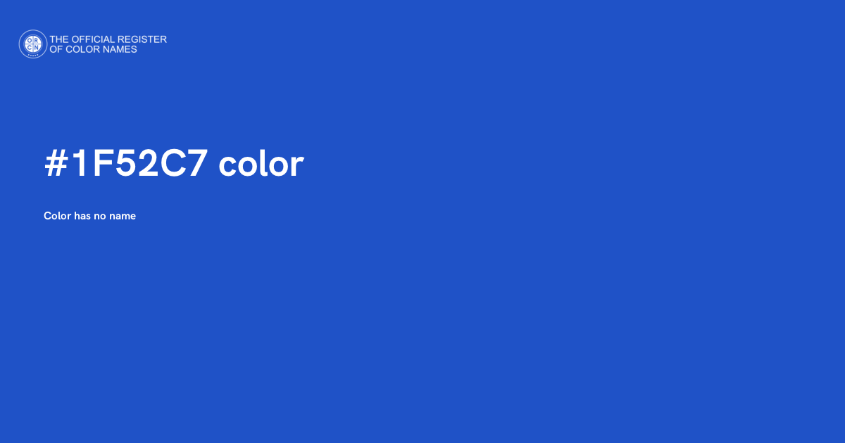 Color #1F52C7 - The Official Register of Color Names