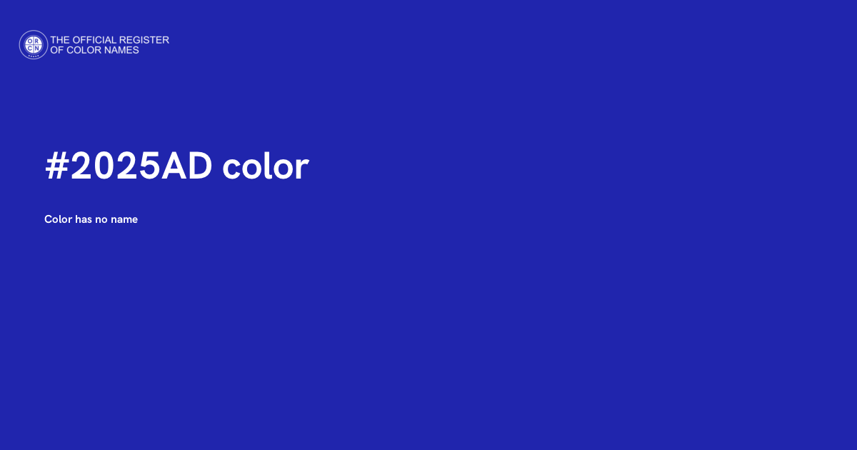 Color #2025AD - The Official Register of Color Names