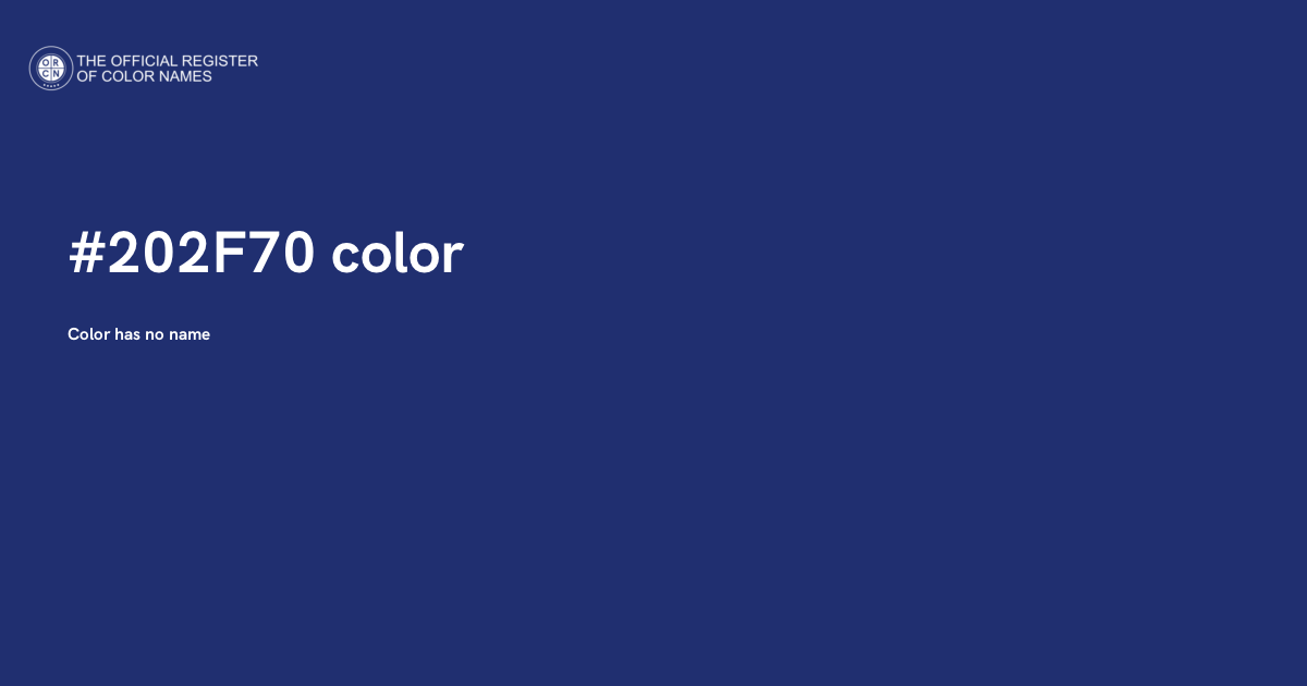 Color #202F70 - The Official Register of Color Names