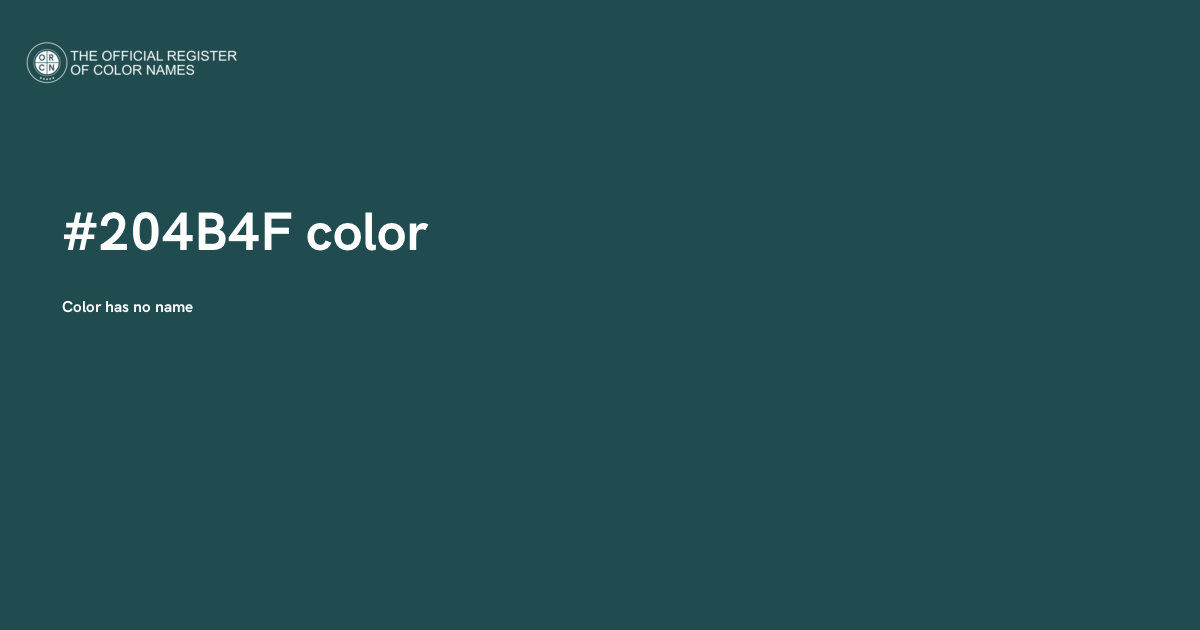 Color #204B4F - The Official Register of Color Names