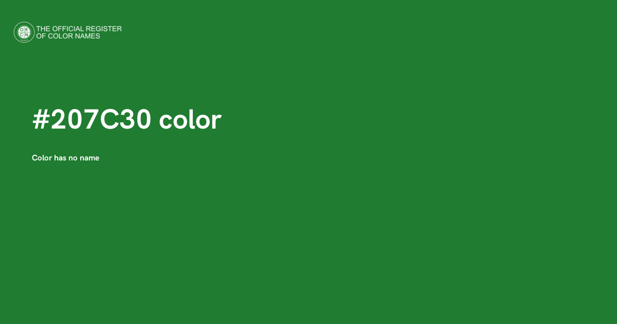 Color #207C30 - The Official Register of Color Names