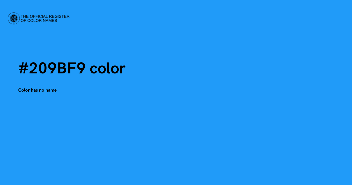 Color #209BF9 - The Official Register of Color Names