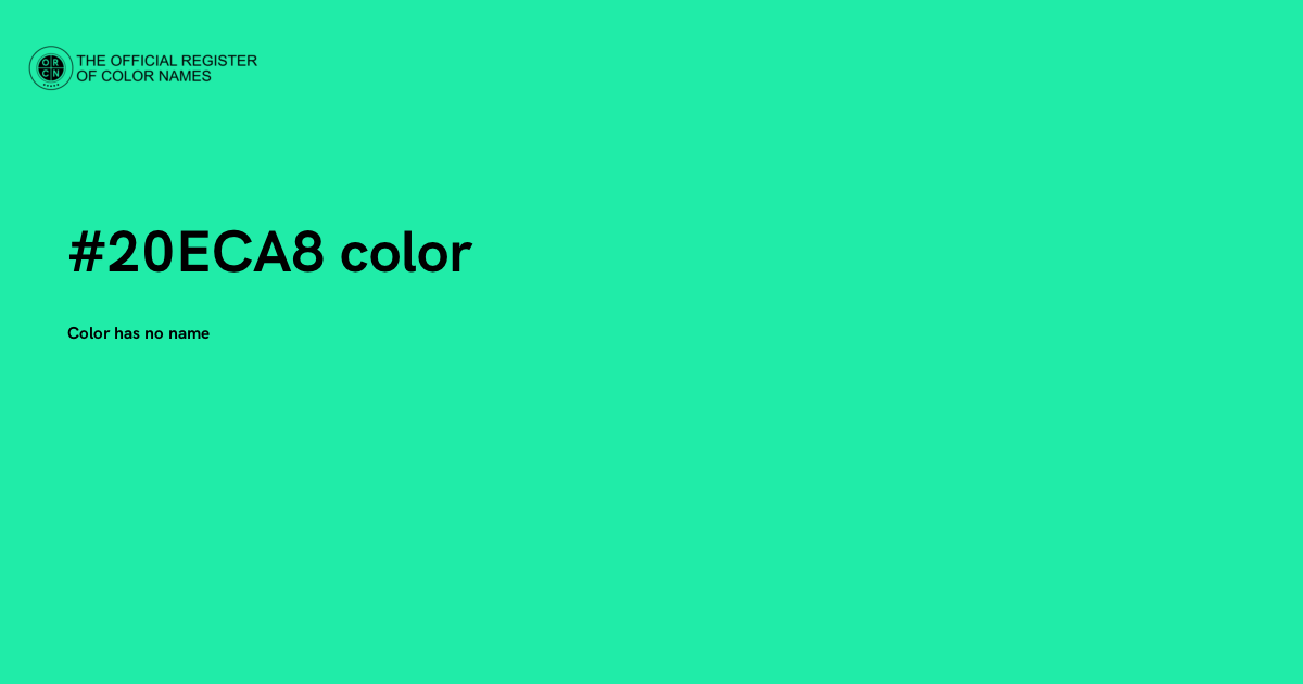 Color #20ECA8 - The Official Register of Color Names