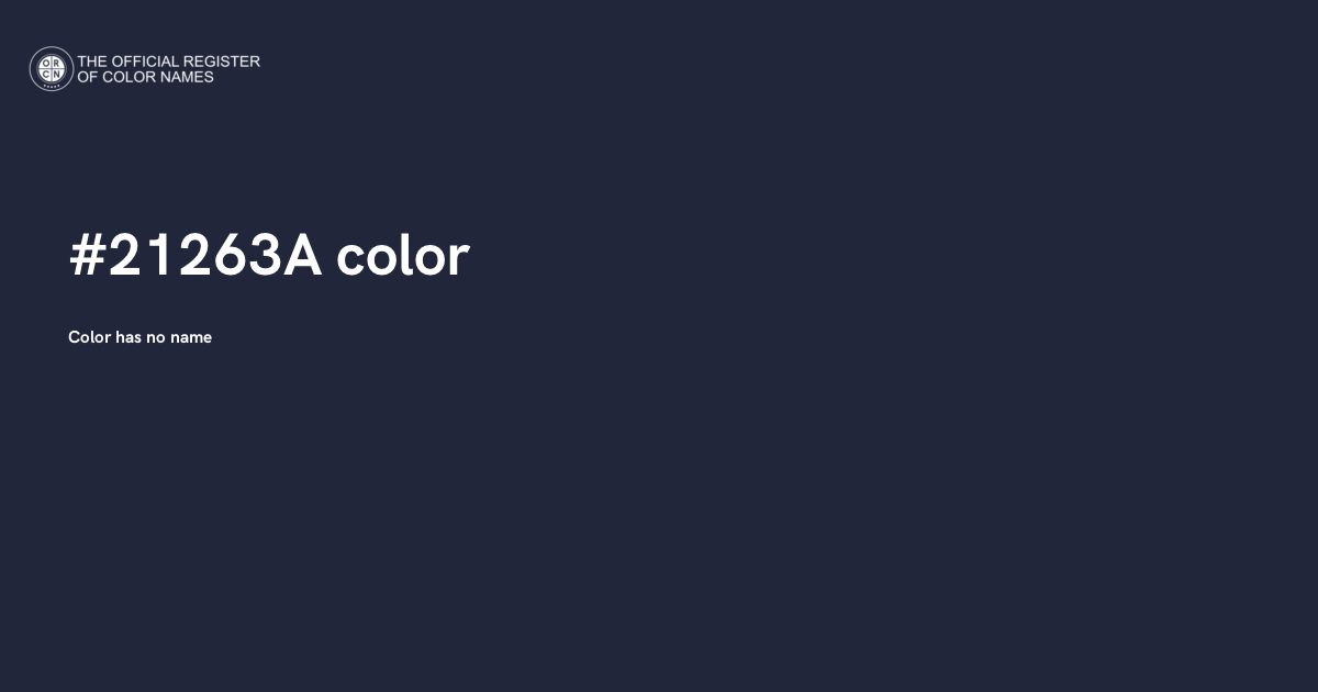 Midnight Express color - #21263A - The Official Register of Color Names