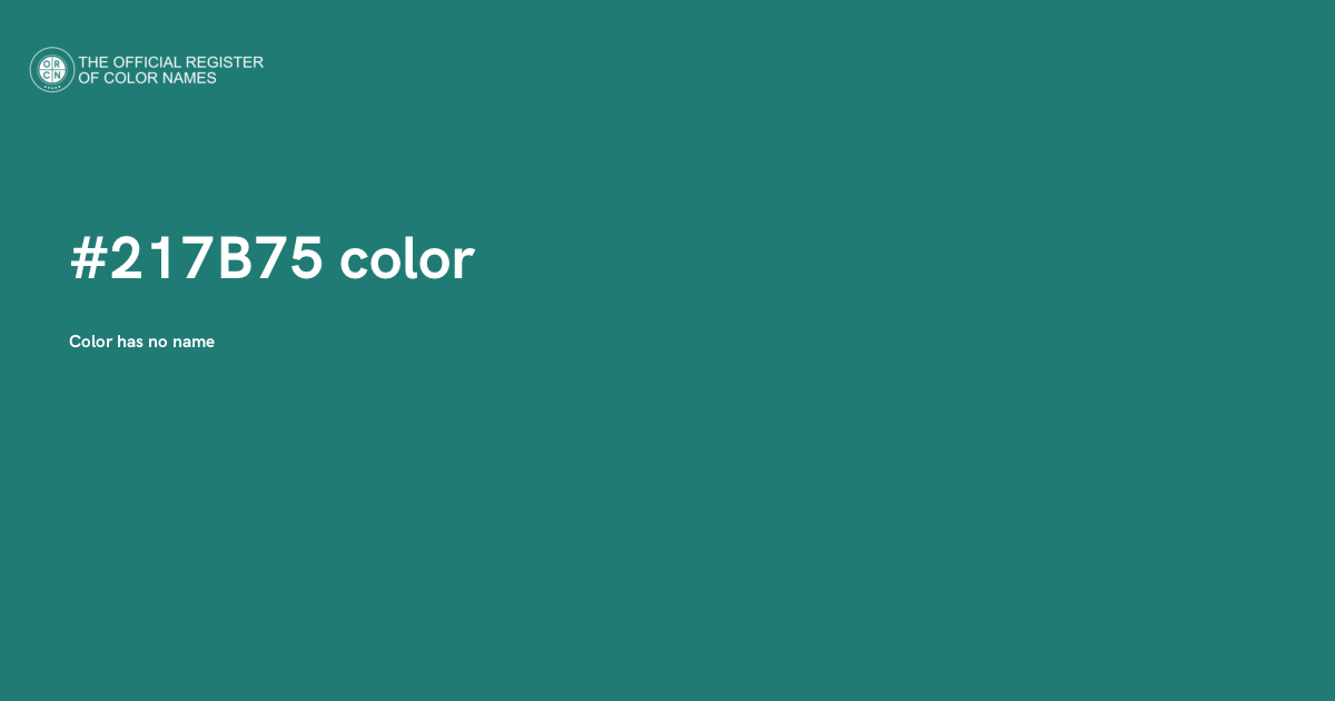 Color #217B75 - The Official Register of Color Names