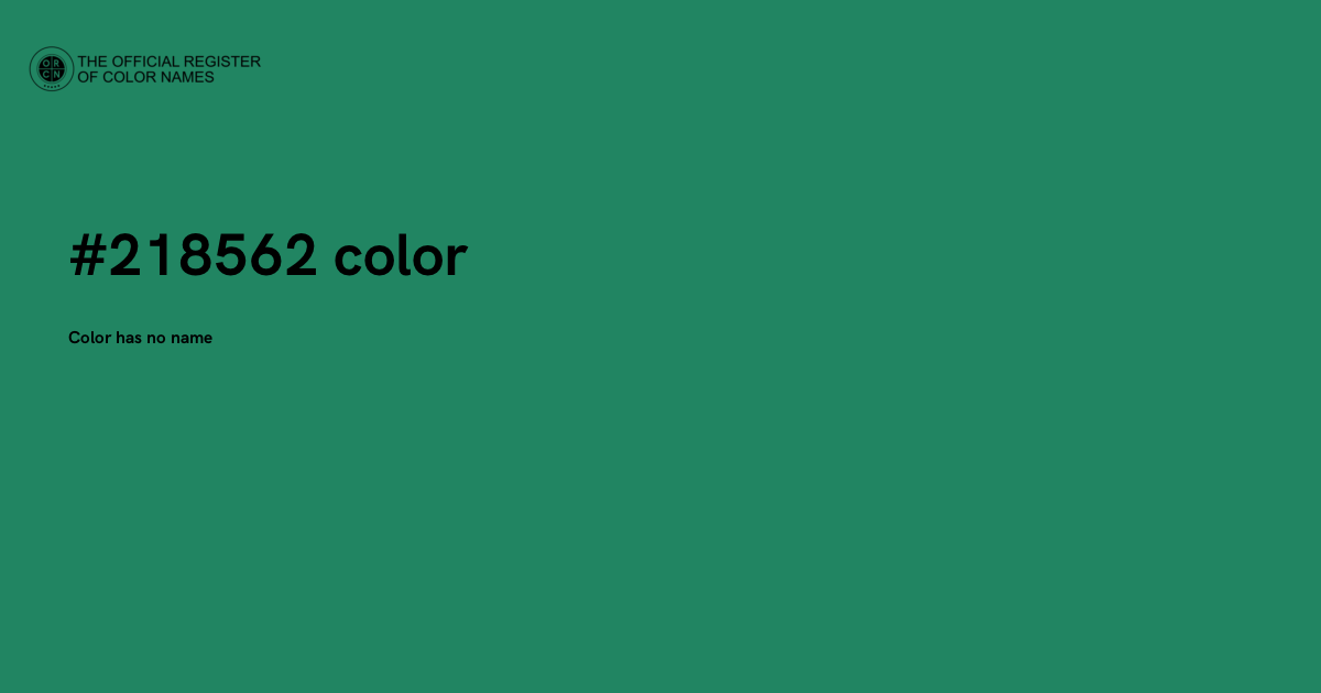 Color #218562 - The Official Register of Color Names