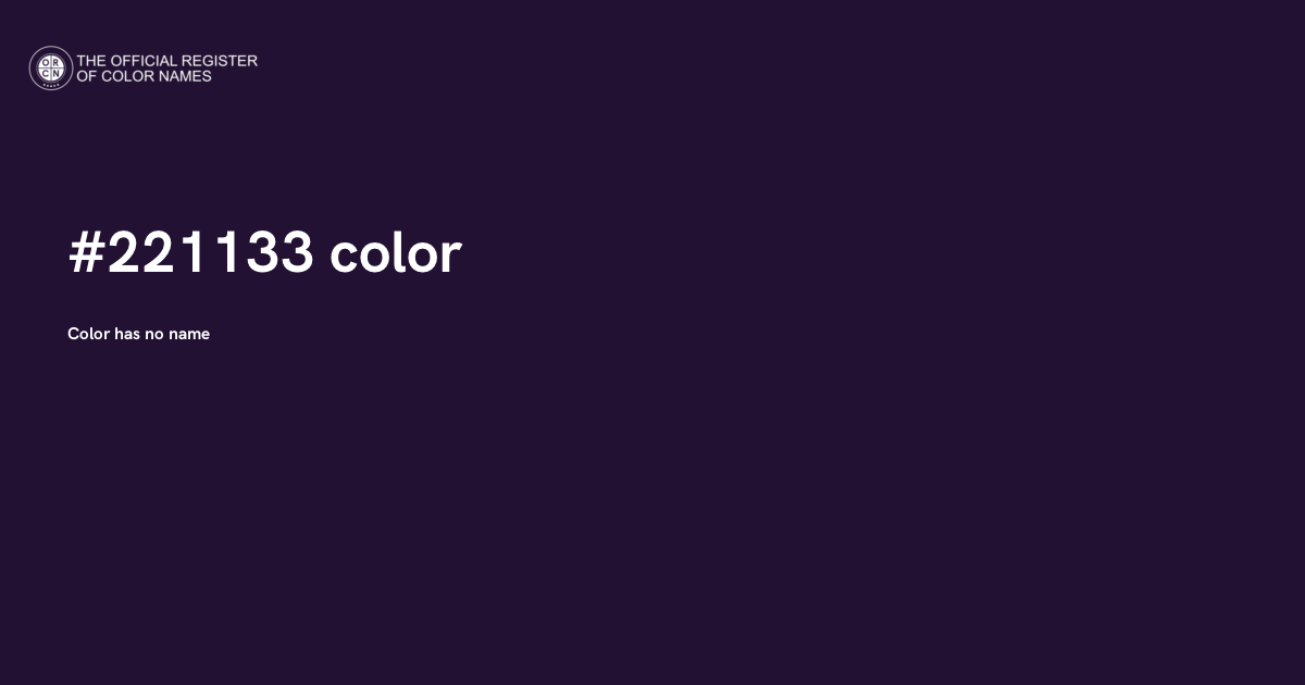 Color #221133 - The Official Register of Color Names
