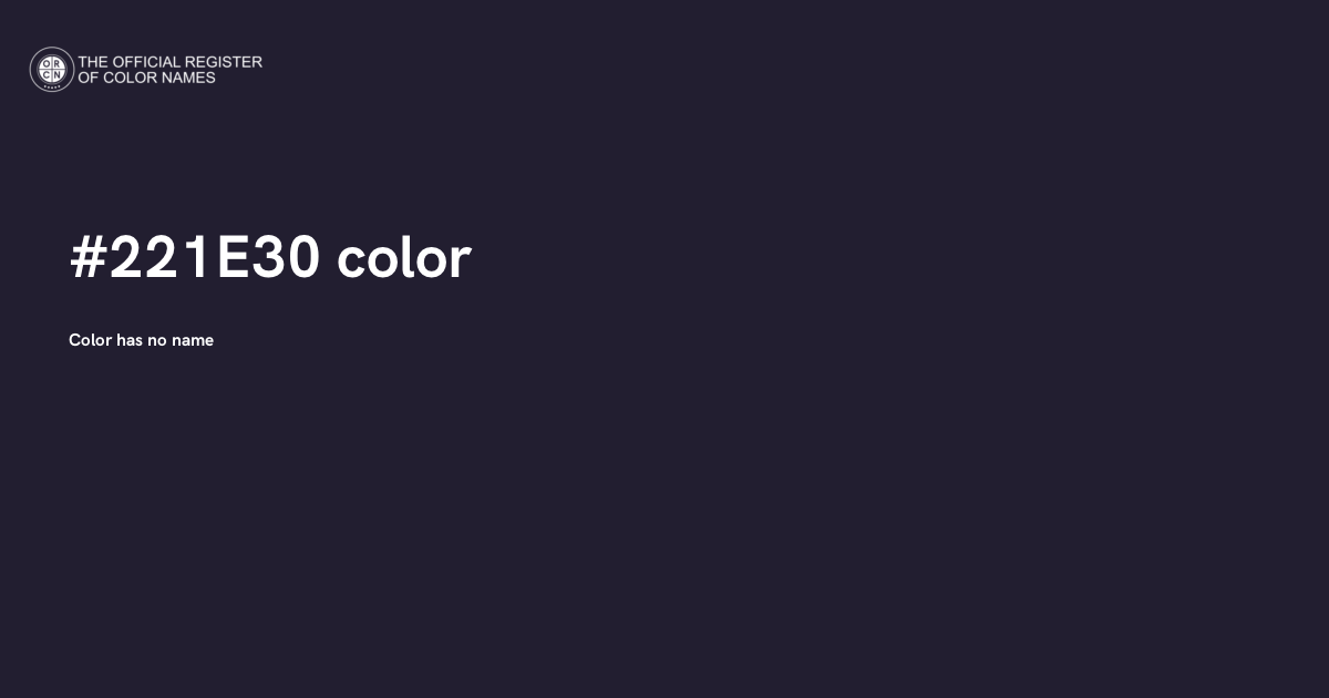 Color #221E30 - The Official Register of Color Names