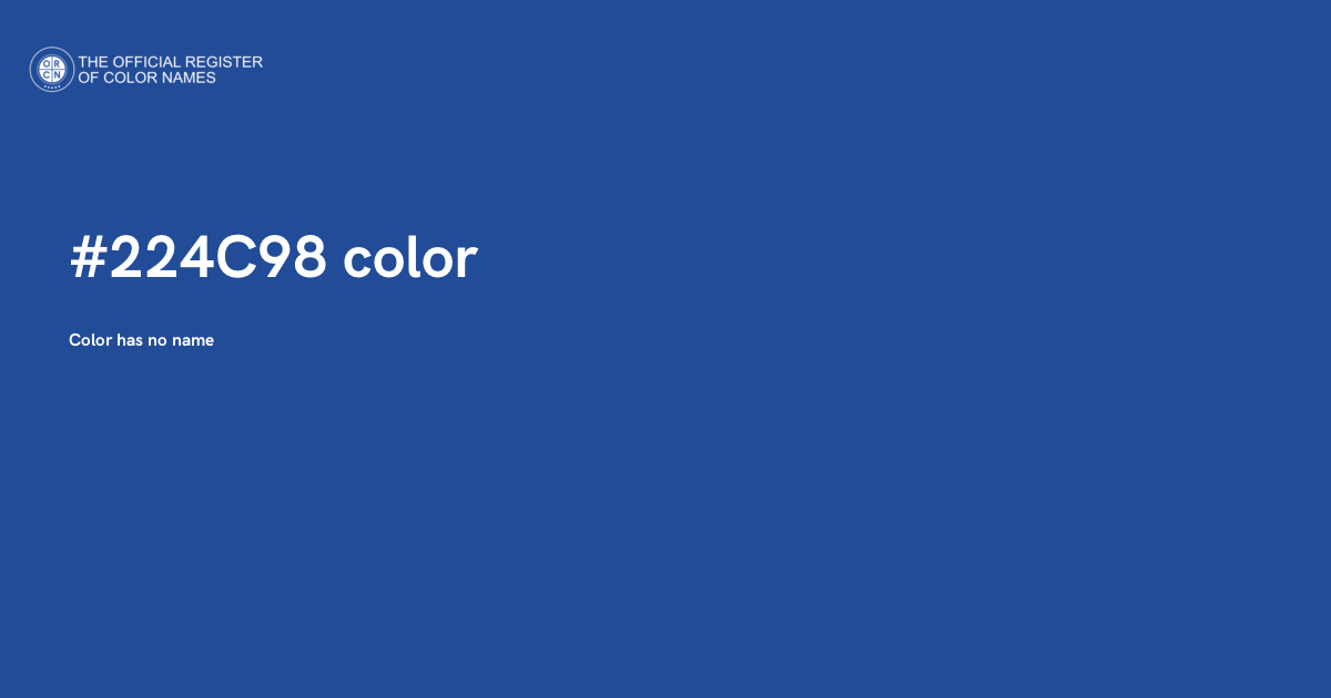 Polynesian Blue color - #224C98 - The Official Register of Color Names