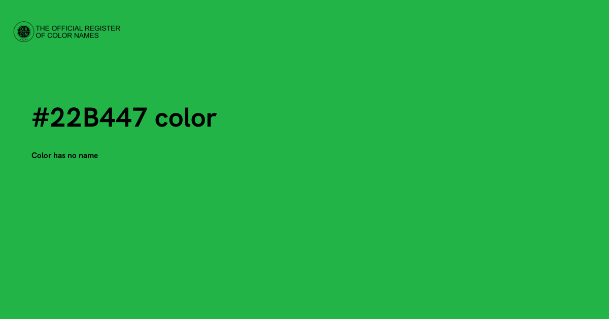 Color #22B447 - The Official Register of Color Names
