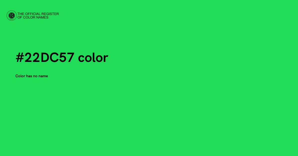 Color #22DC57 - The Official Register of Color Names