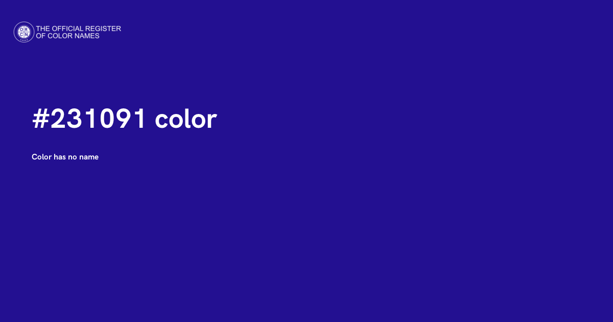 Color #231091 - The Official Register of Color Names