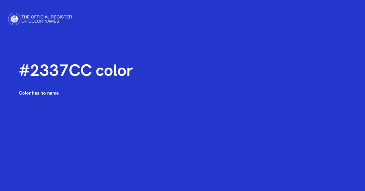 Color #2337CC - The Official Register of Color Names