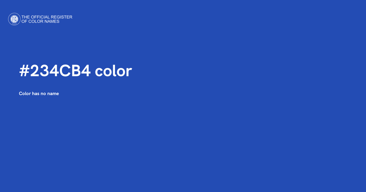 Color #234CB4 - The Official Register of Color Names