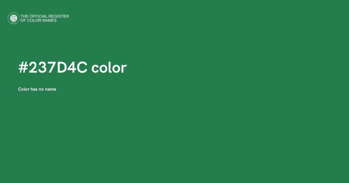 Color #237D4C - The Official Register of Color Names